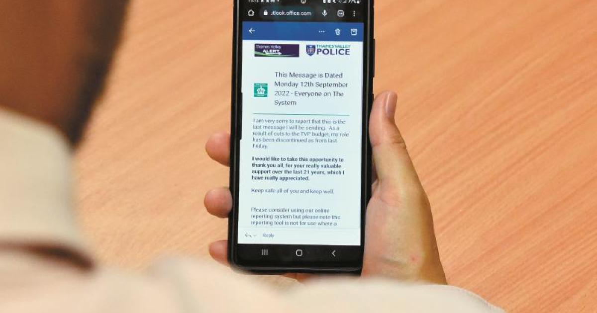 Update given on weekly return of Thames Valley neighbourhood alerts ...